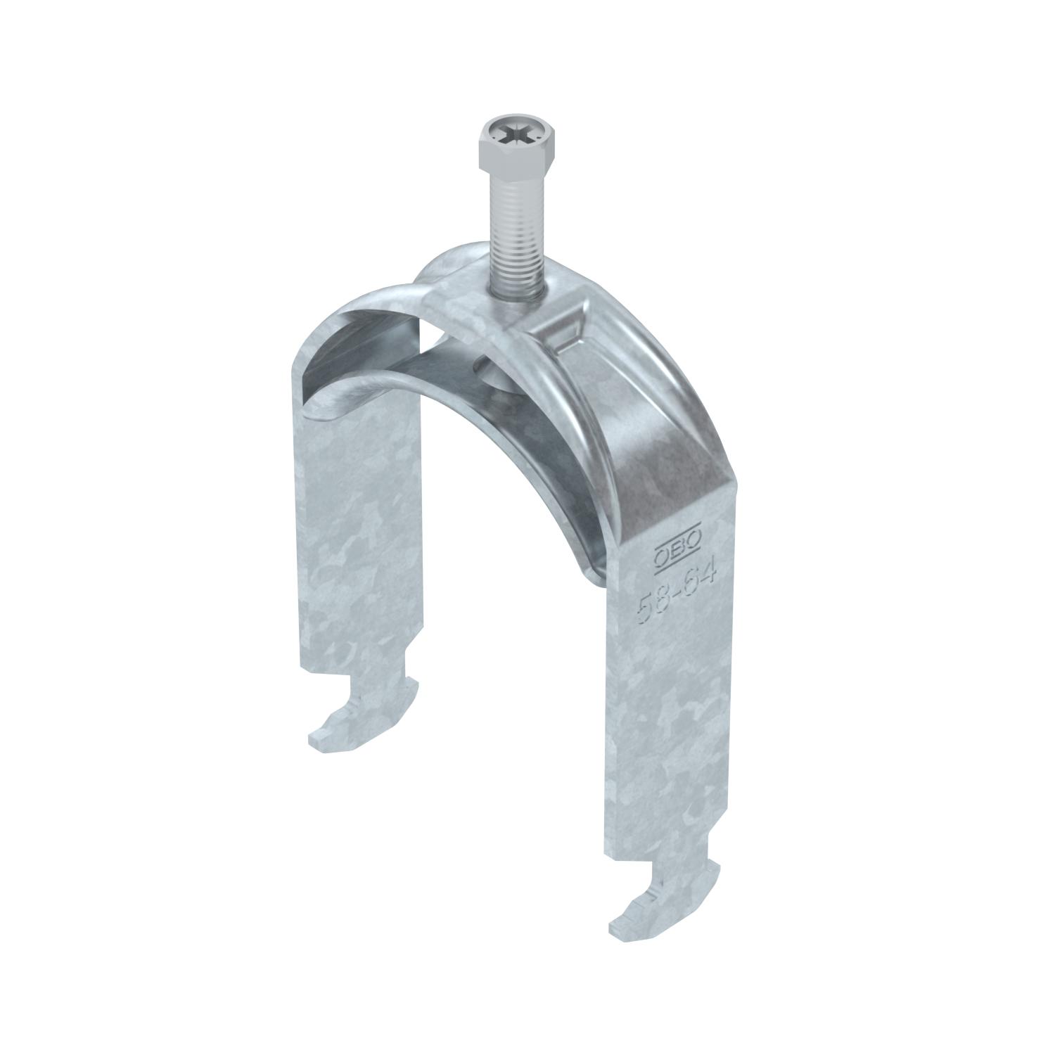 Clamp clip 2056 H-foot, 1-fold, metal pressure sleeve, FT | OBO