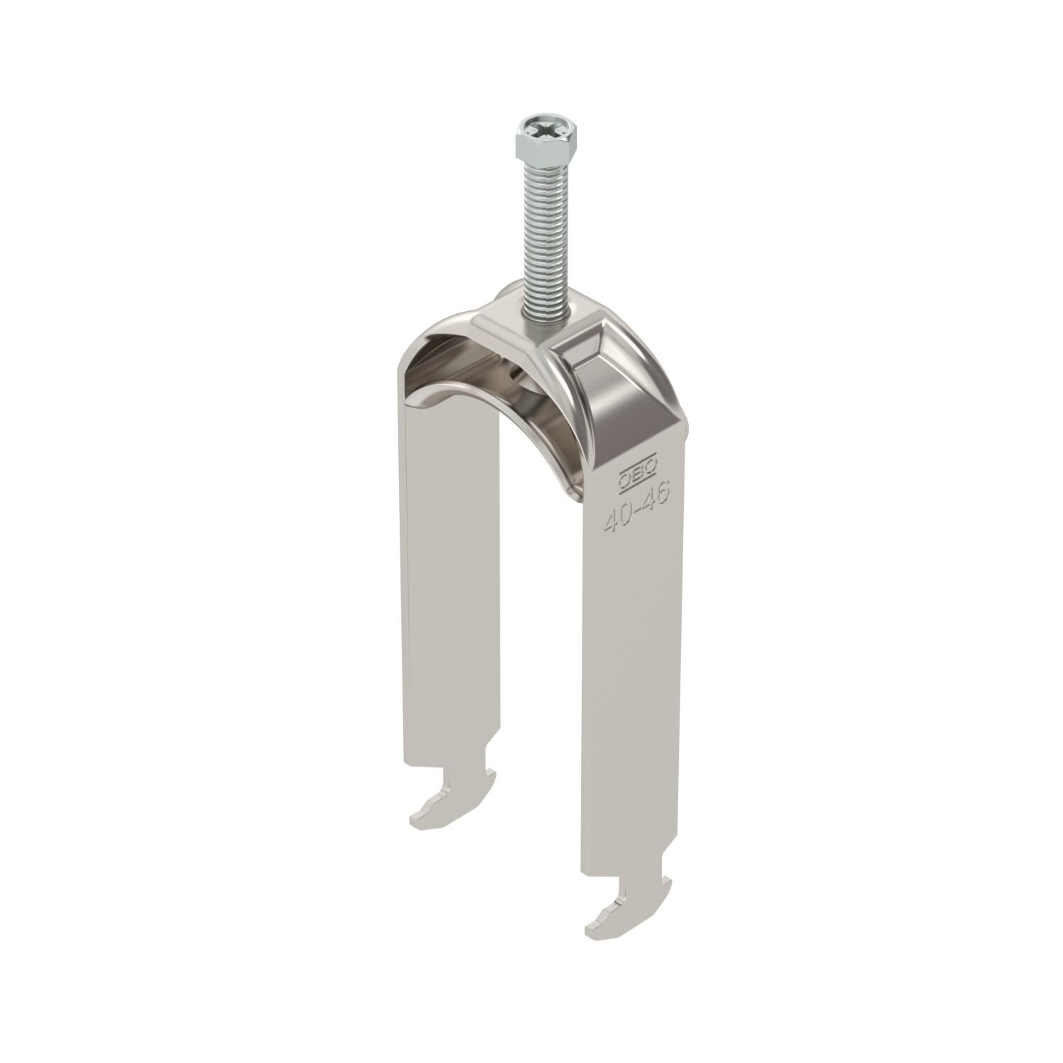 Clamp clip 2056 H-foot, 2-fold, metal pressure sleeve, A2 | OBO