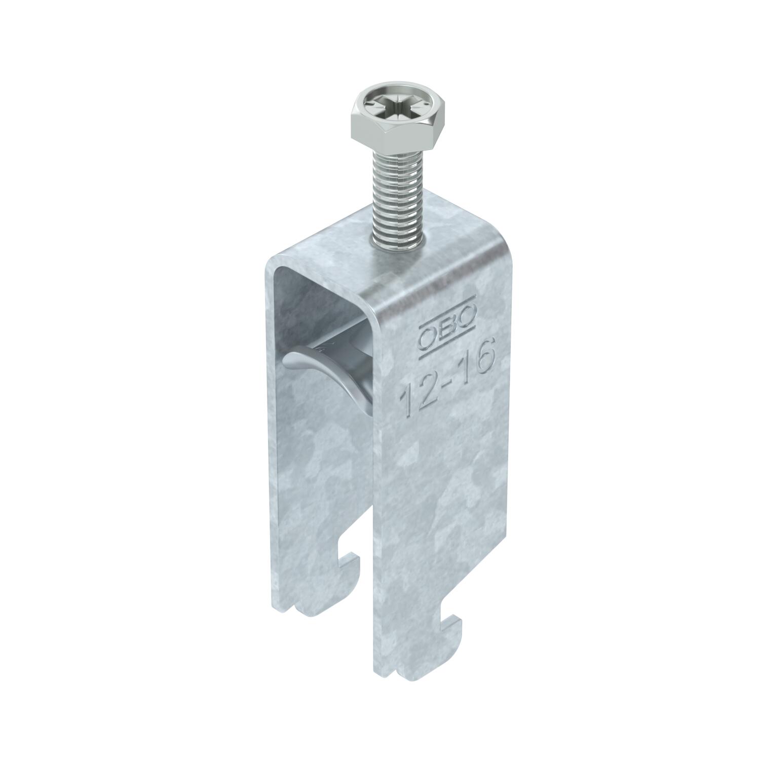 Clamp clip 2056 N-foot, 2-fold, metal pressure sleeve, FT | OBO