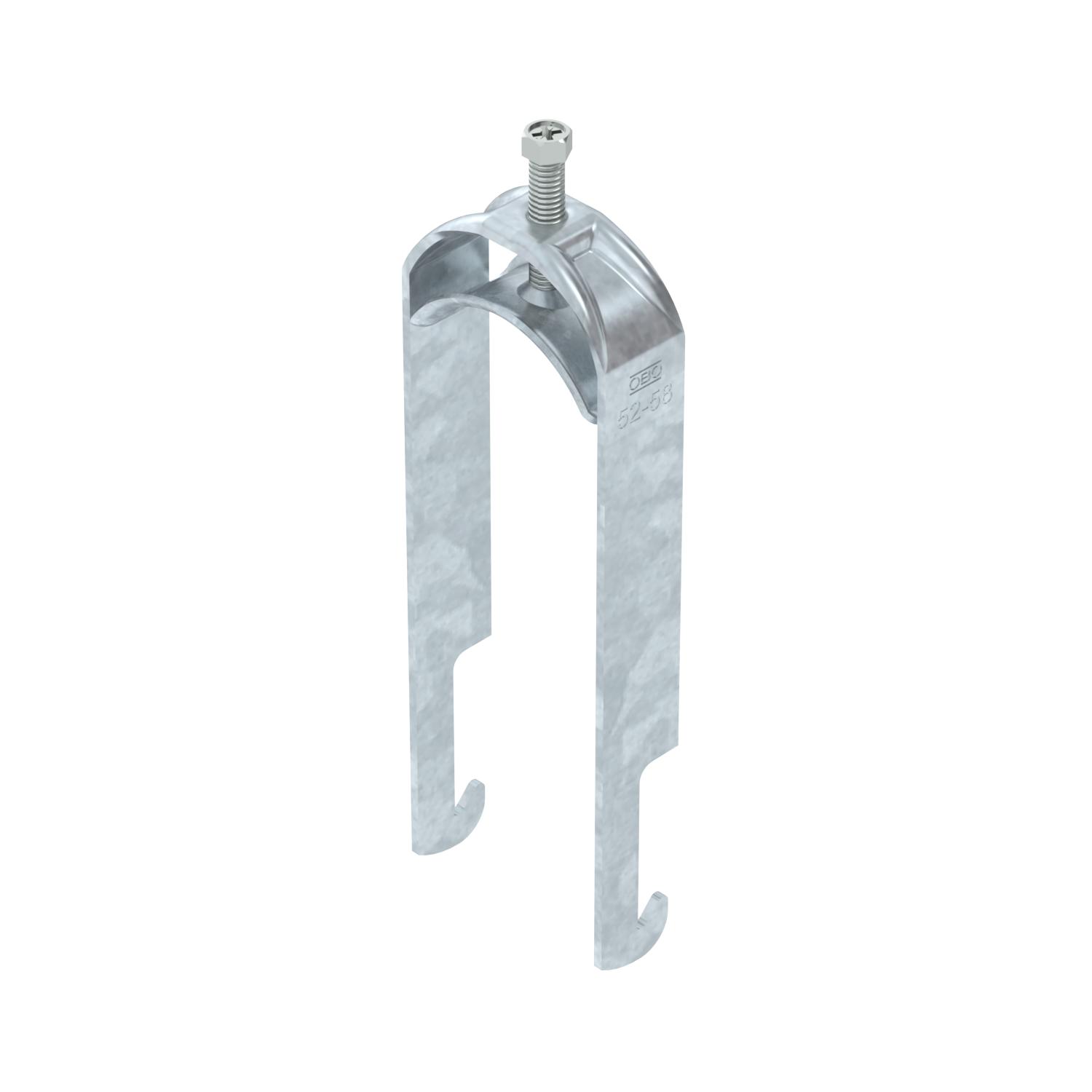 Clamp clip 2056, W-foot, double, metal pressure trough, FT | OBO