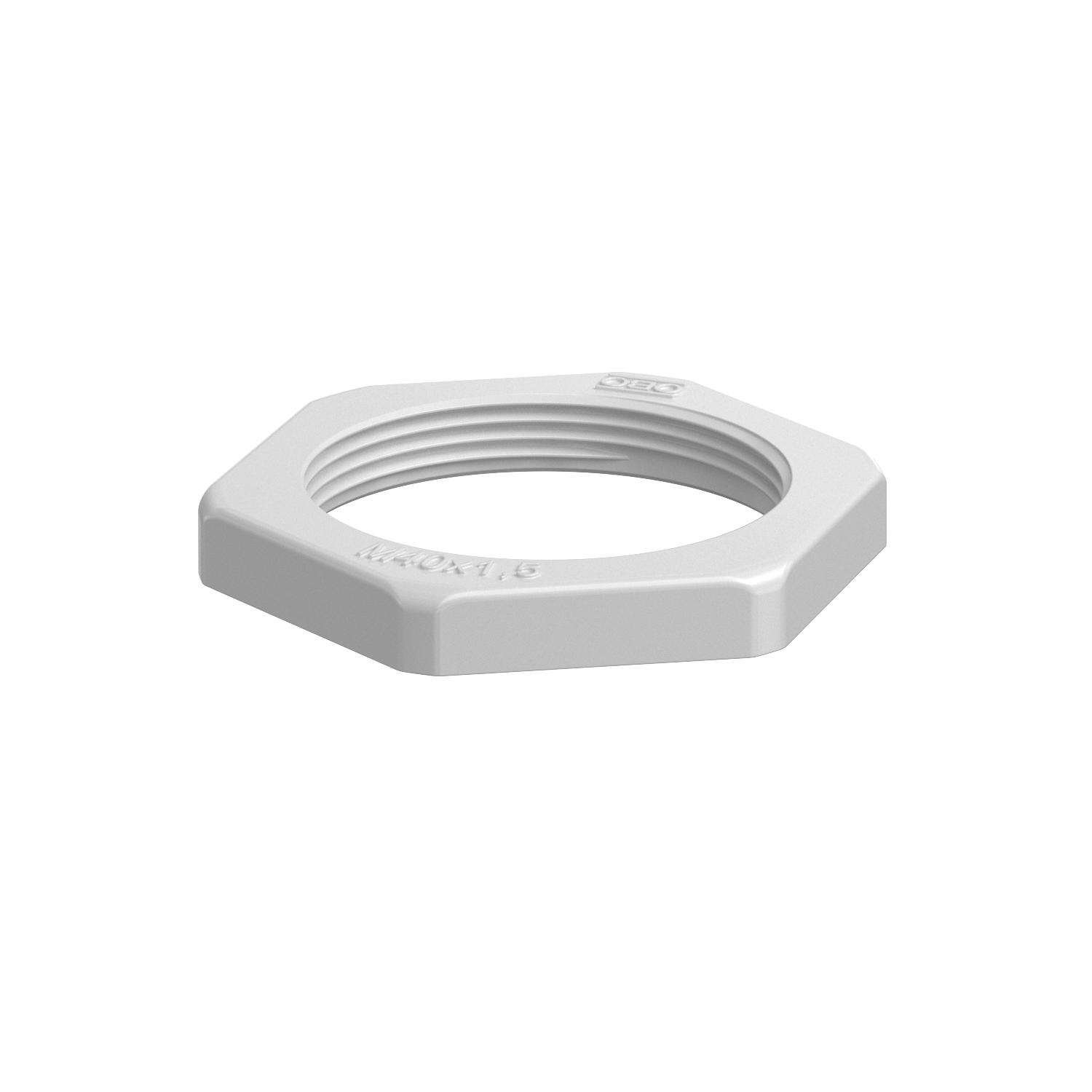 Locknut, metric thread, light grey | OBO