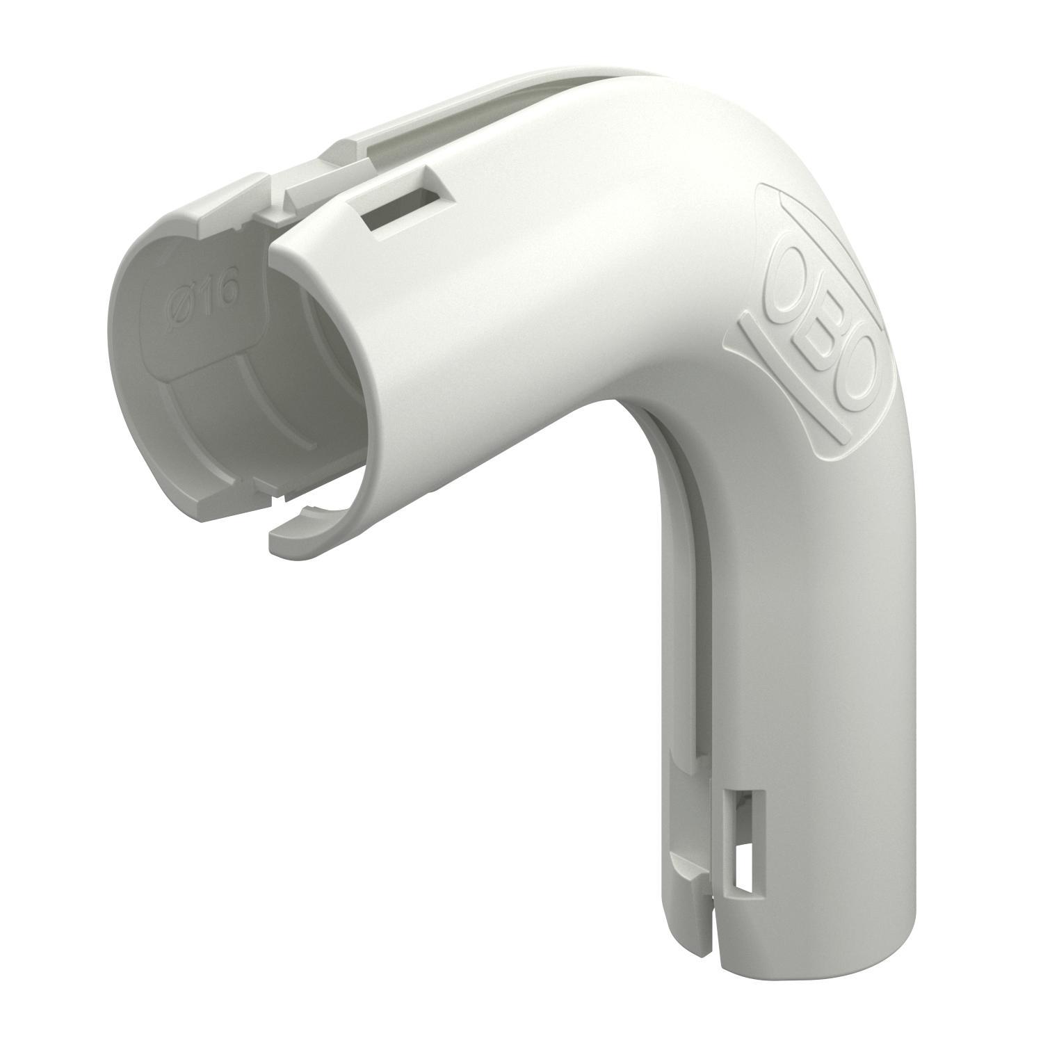 90° Quick pipe bend, pure white | OBO