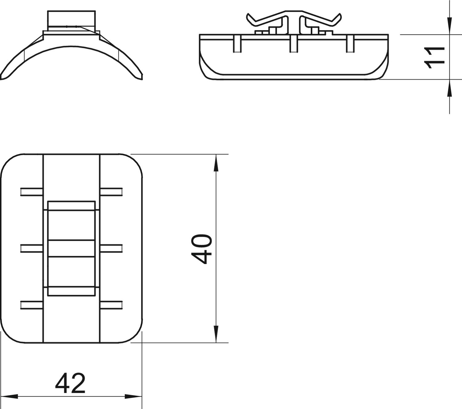 Counter-trough, plastic 16–17 mm slot width | OBO