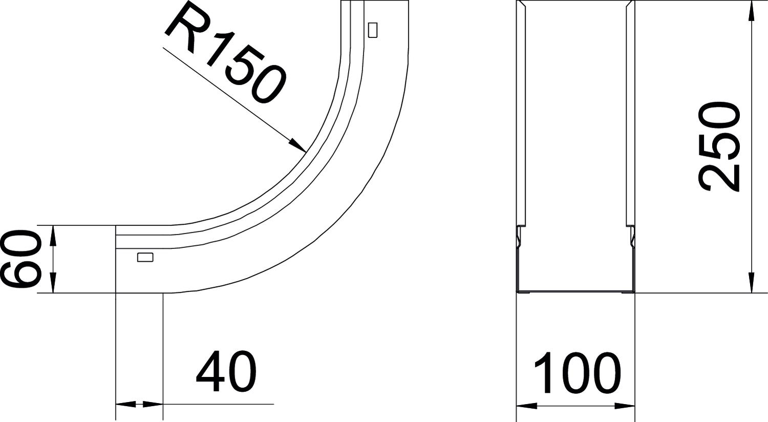 90° vertical bend, rising 60 FS | OBO