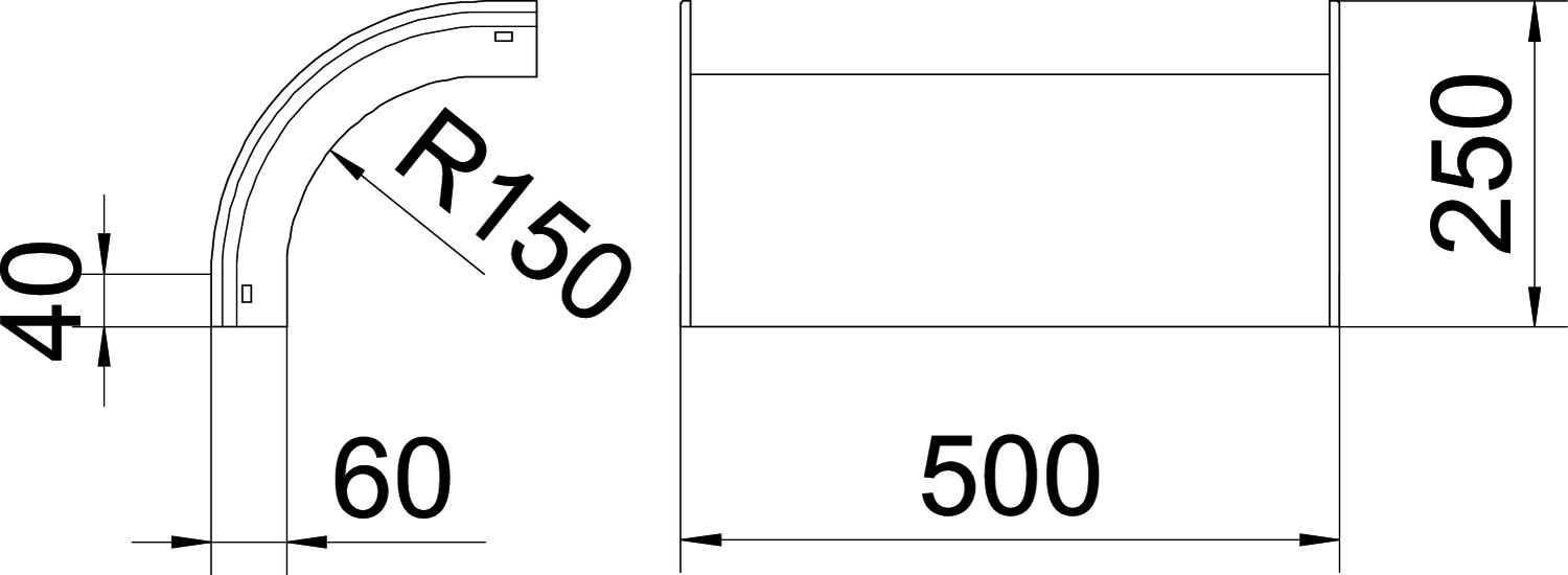 90° vertical bend, falling 60 FT | OBO