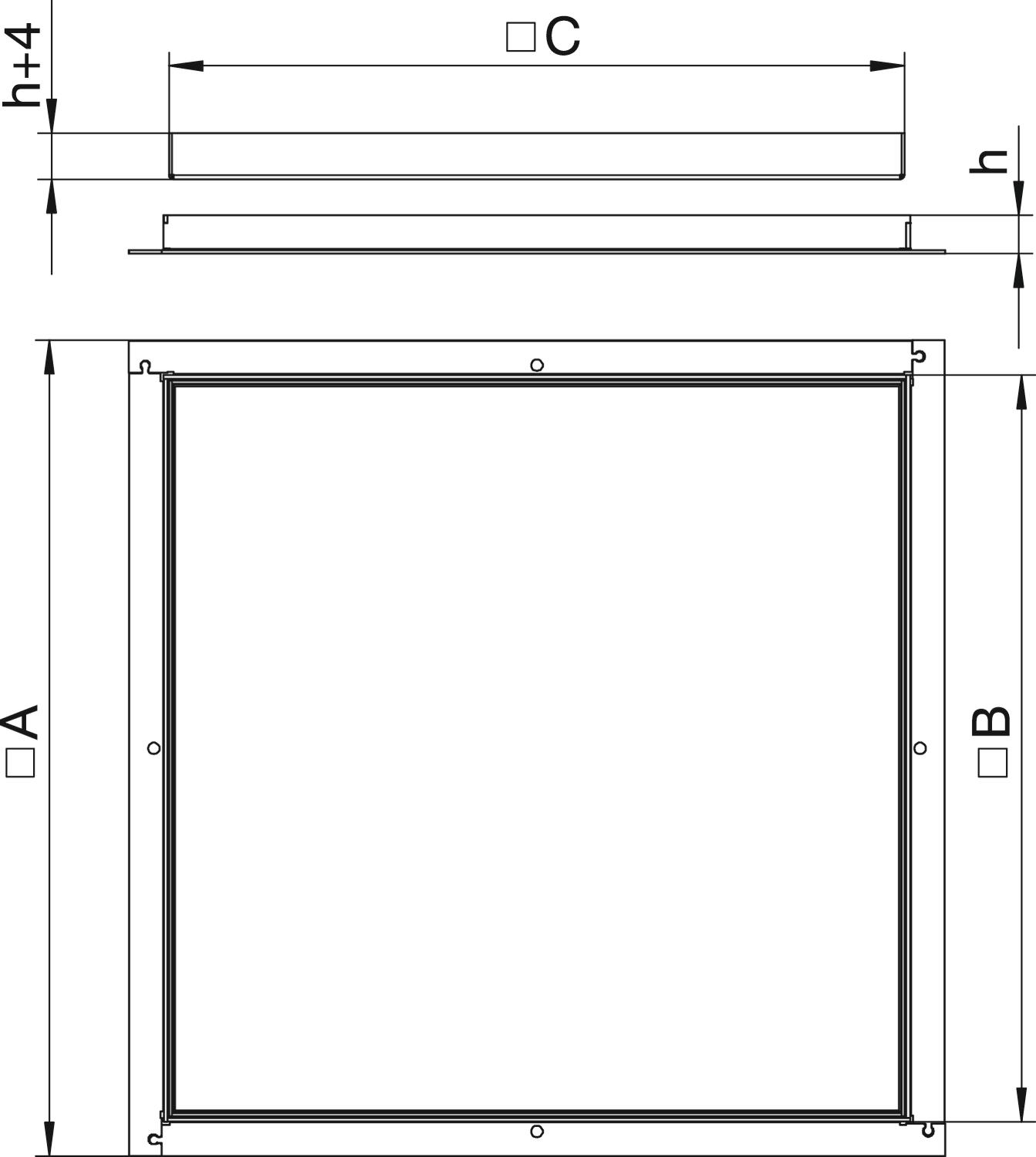 Frame cassette for inspection opening, RK, nominal size 350-3 ...